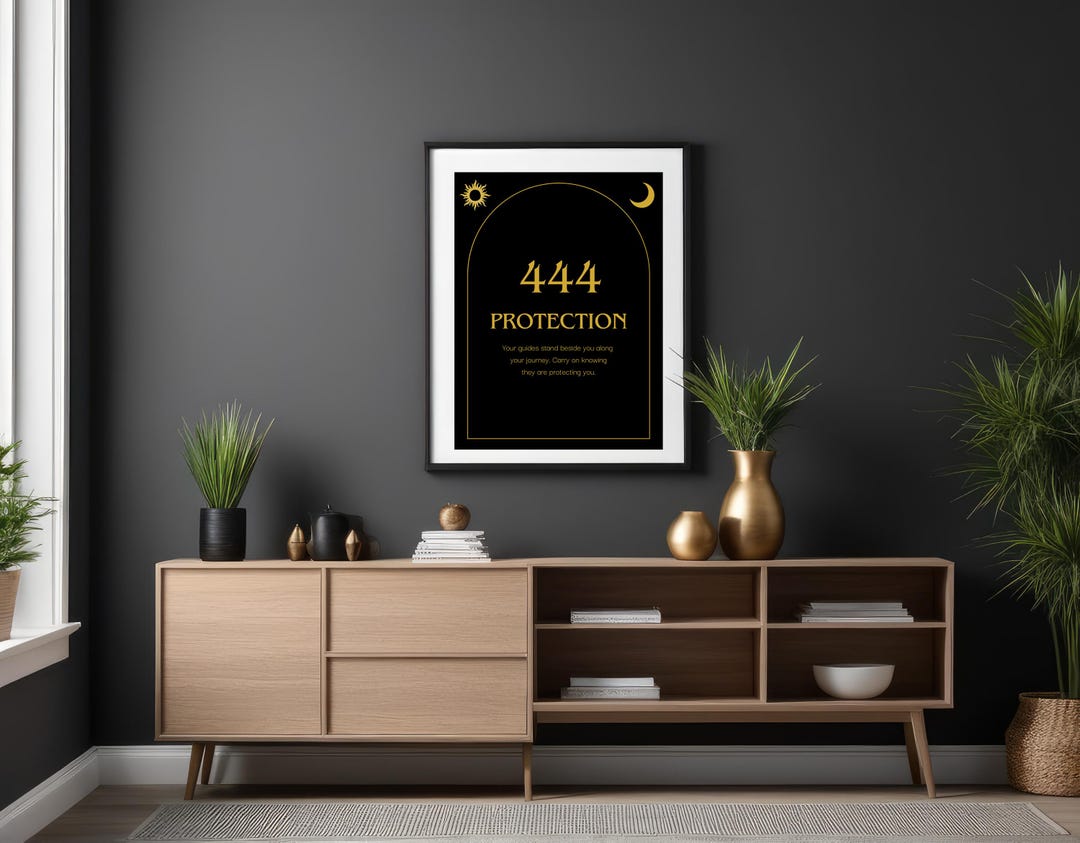 444 Angel Numbers Poster Night - Etsy
