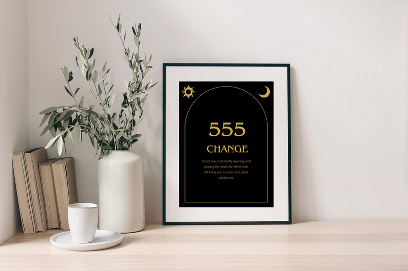 555 Angel Numbers Poster Night - Etsy