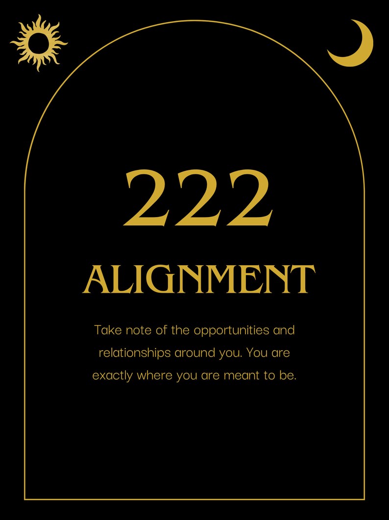 222 Angel Numbers Poster Night - Etsy