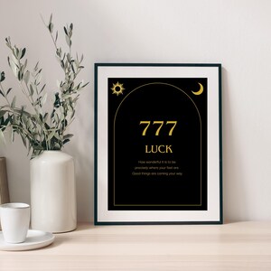 777 Angel Numbers Poster Night - Etsy