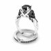 Sterling Silver Skull Engagement Ring Set: Black Simulated Diamond ...