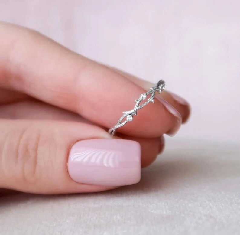 Twisted Wedding Band Diamond Twig Wedding Band Diamond - Etsy