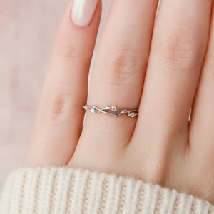 Twisted Wedding Band | Diamond Twig Wedding Band | Diamond Vine Ring ...