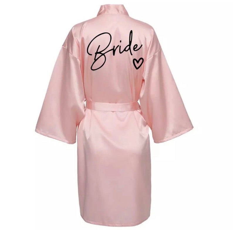 Team Bride Robe Wedding Supplies Kimono Satin Bridesmaid Personalized ...