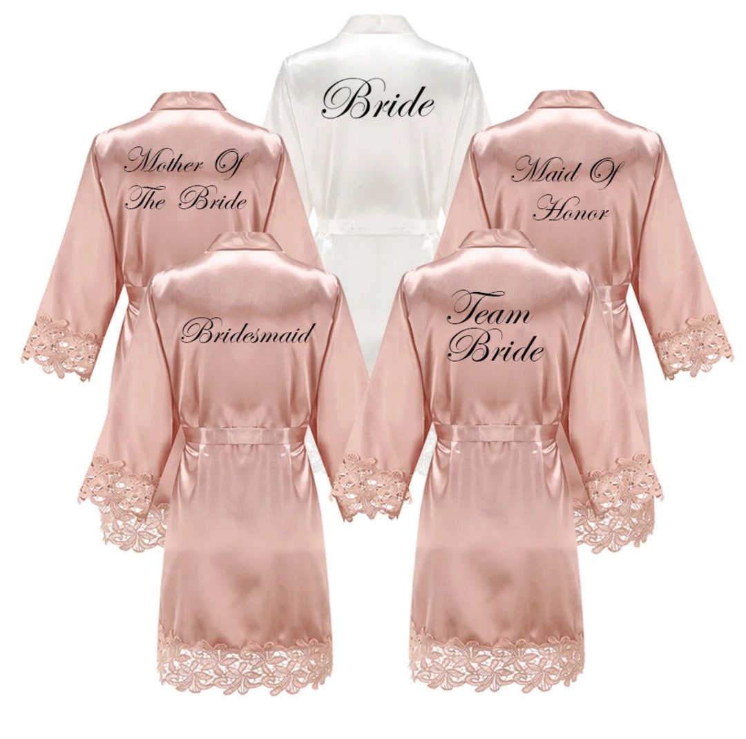 Satin Pajamas Wedding Robe Bridesmaid Sister Mother of the Bride Robes ...