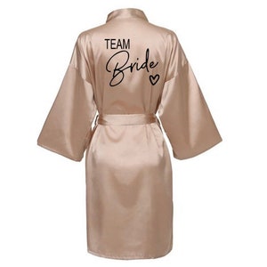 Team Bride Robe Wedding Supplies Kimono Satin Bridesmaid Personalized ...