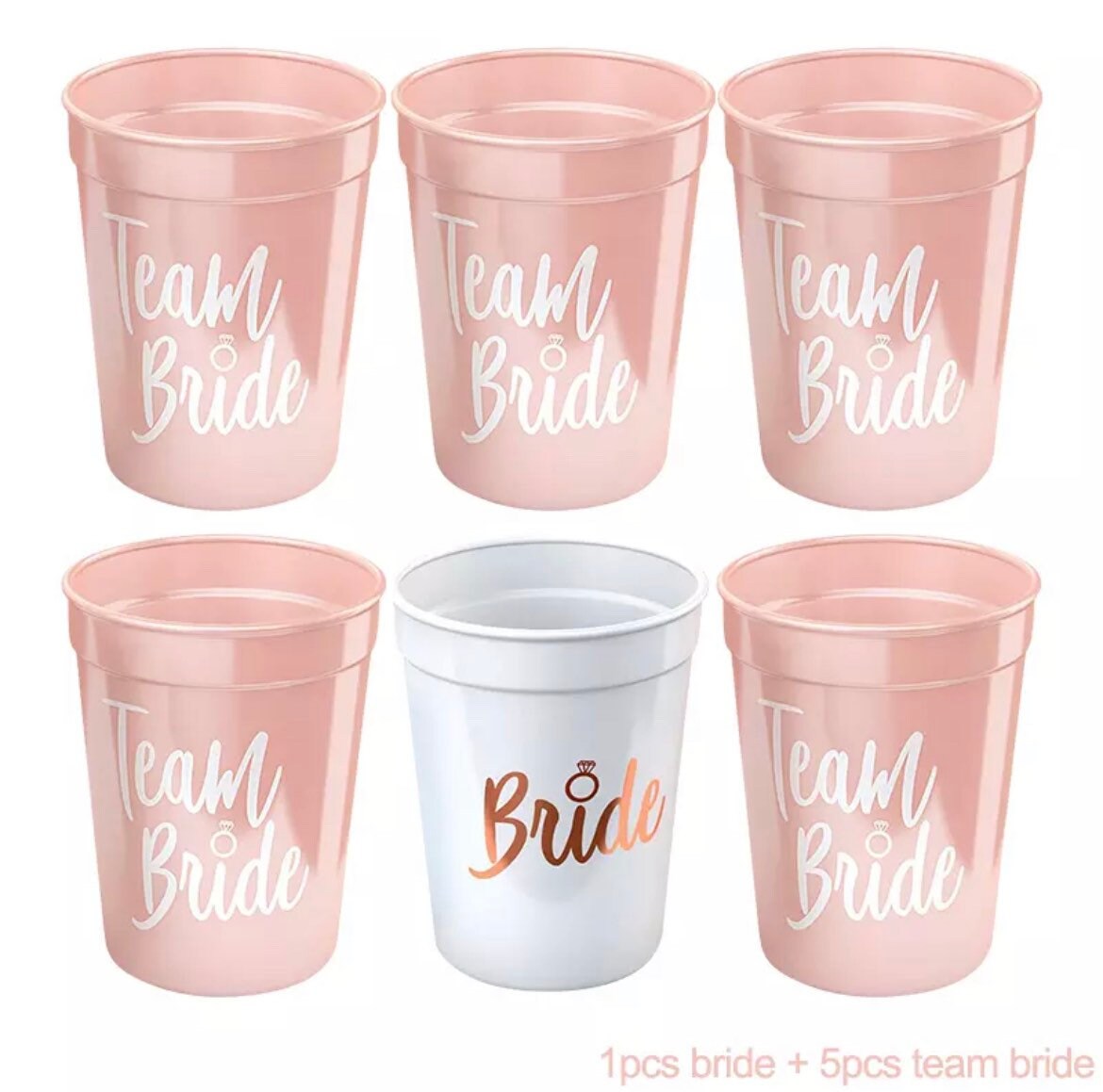 1x Set Bachelorette Party Team Bride Plastic Drinking Cups Bridal ...