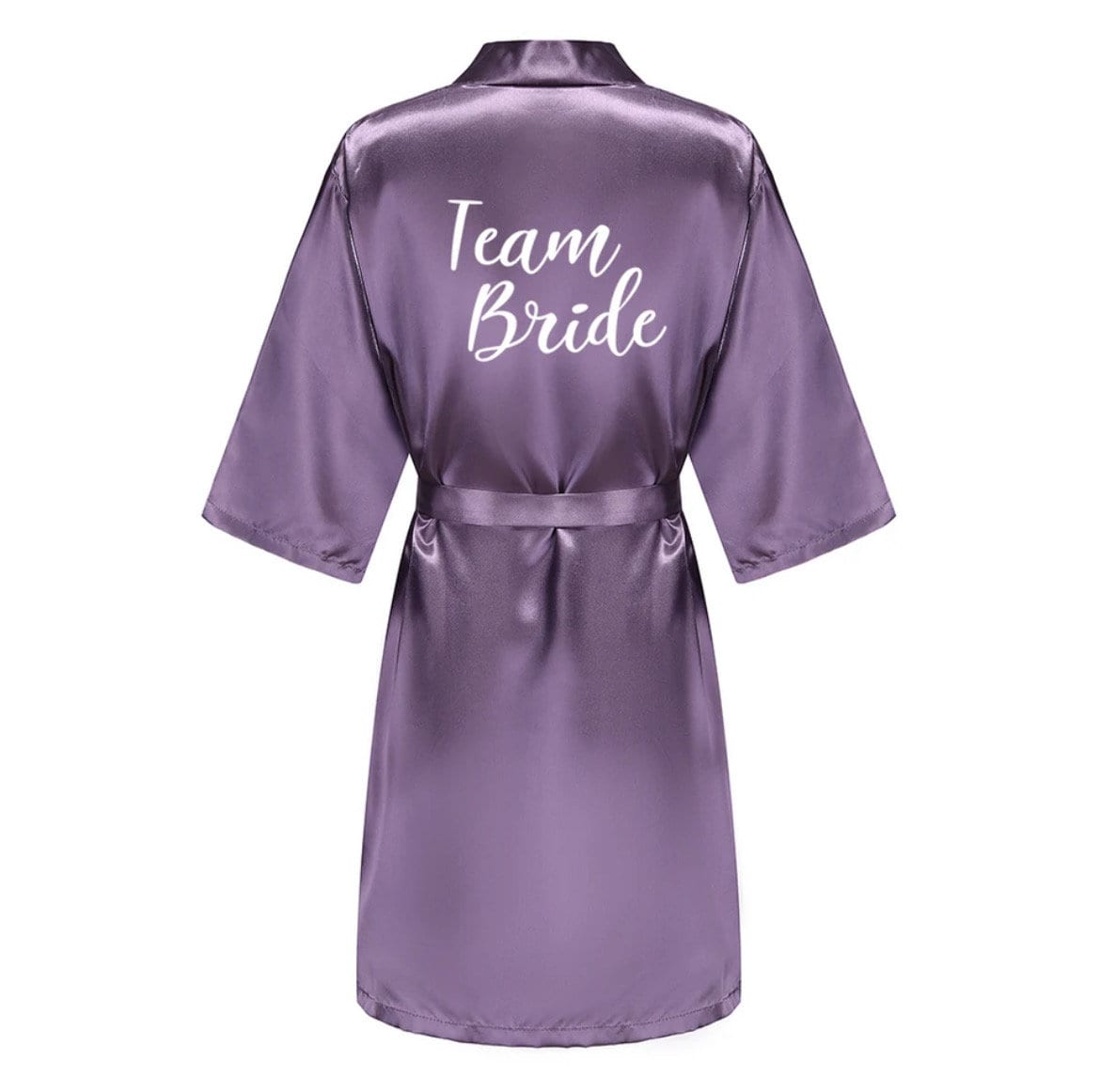 Wedding Purple Team Bride Robe Kimono Satin Bridesmaid Personalized ...