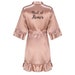 Team Bride Satin Robe With Ruffle Kimono Bridesmaid Personalized ...