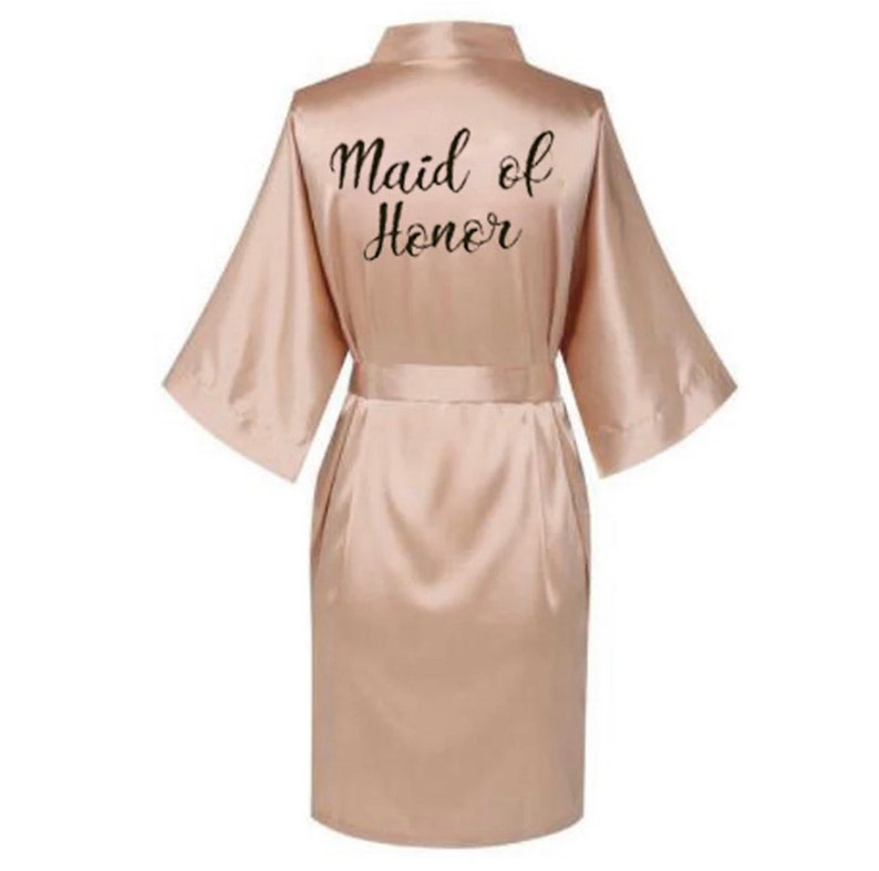 Wedding Bride Bathrobe Team Bride Robe Bridesmaid Robe Black Letters ...
