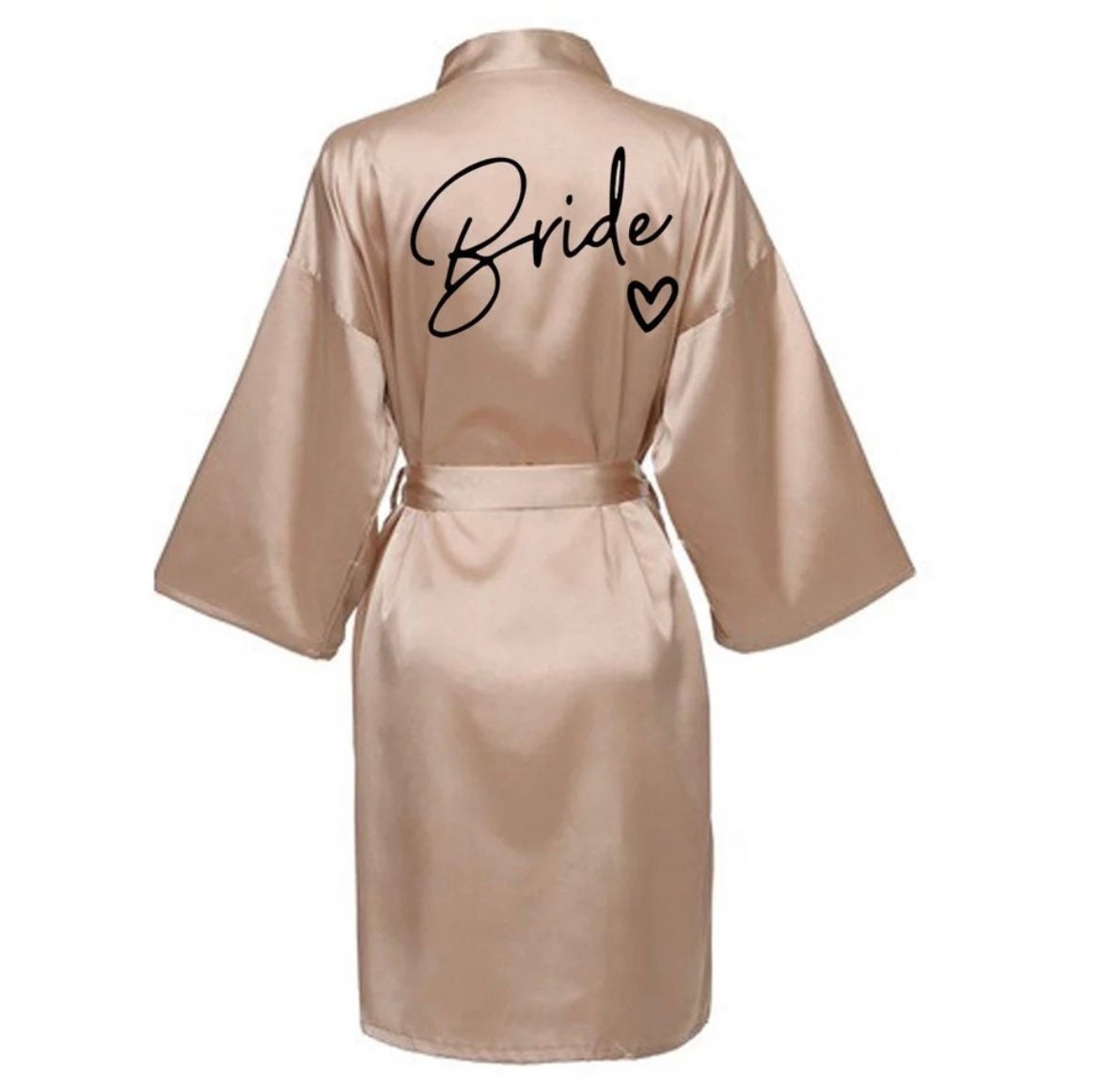 Team Bride Robe Wedding Supplies Kimono Satin Bridesmaid Personalized ...