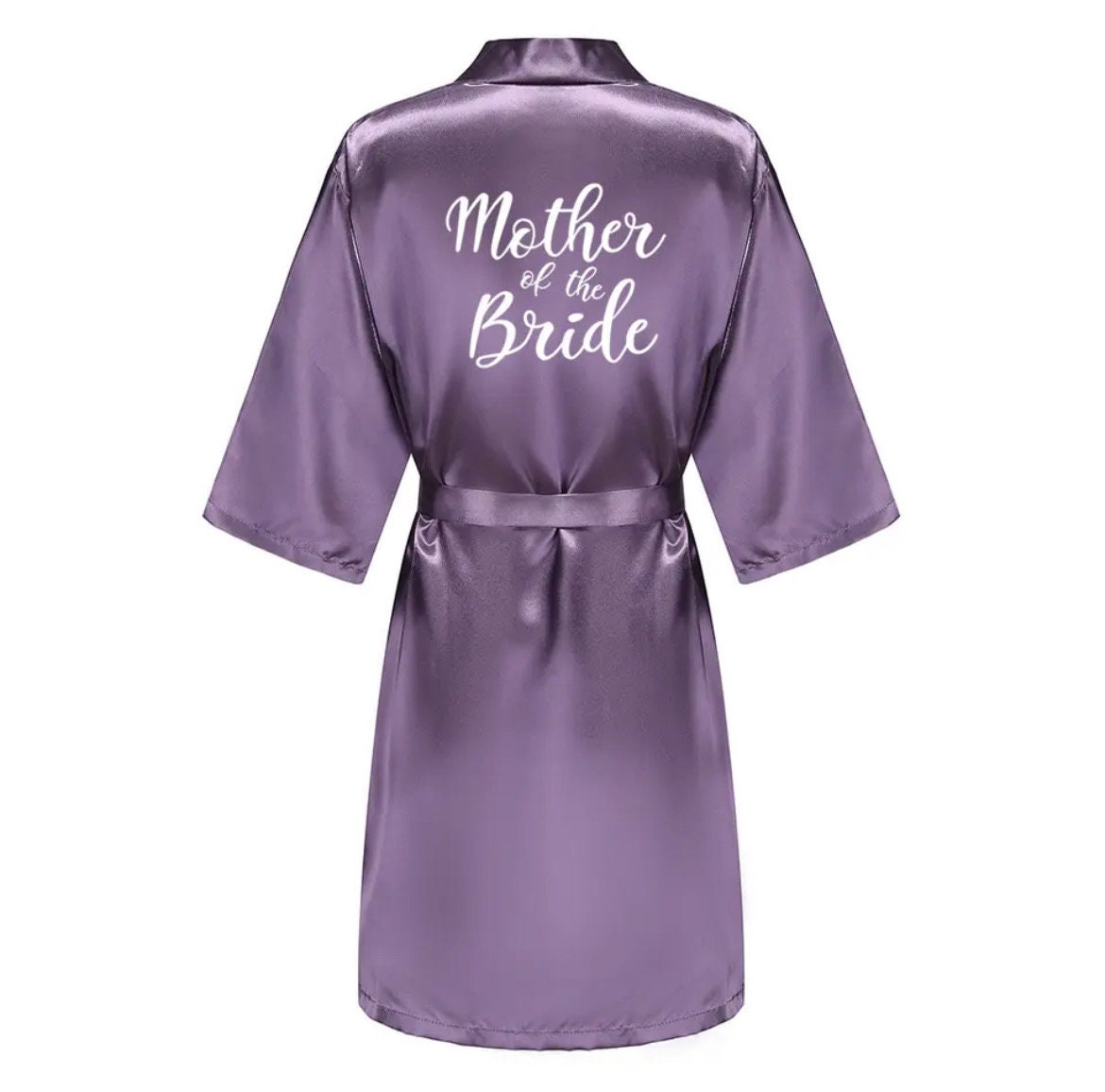 Wedding Purple Team Bride Robe Kimono Satin Bridesmaid Personalized ...