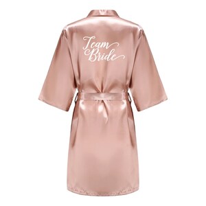 Wedding Bridal Party Team Bride Robe Kimono Satin Bridesmaid ...