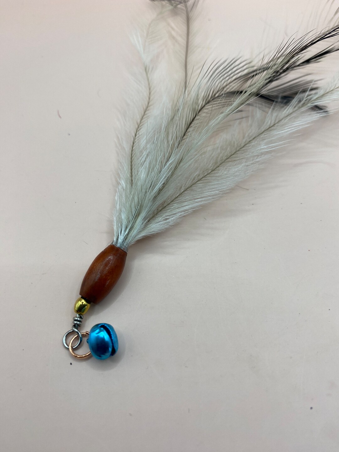 Flying Emu Cat Toy Attachment: Natural Feathers, Bell, Interactive Play ...