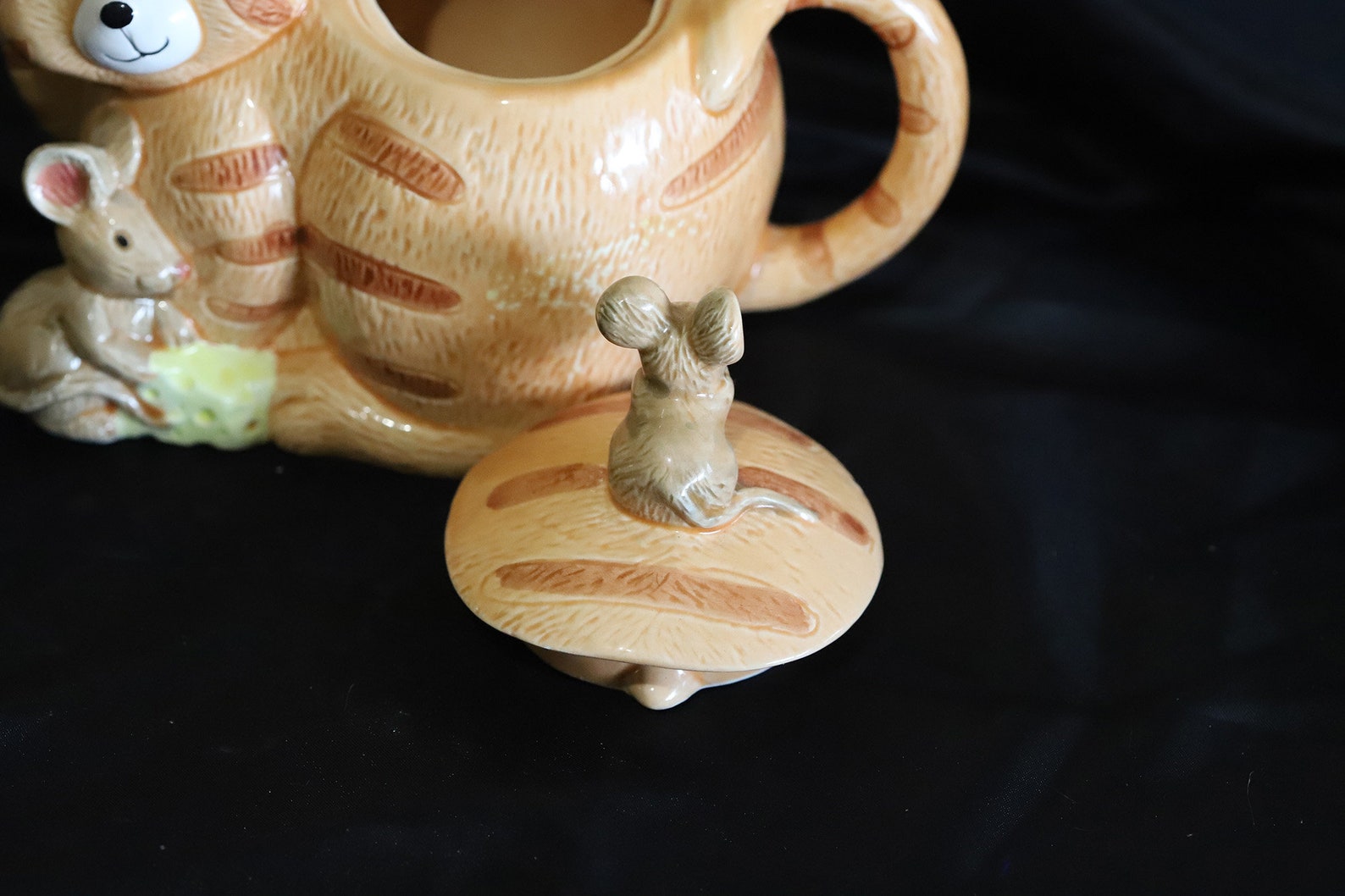 Ginger Tabby Cat Teapot With Mice - Etsy
