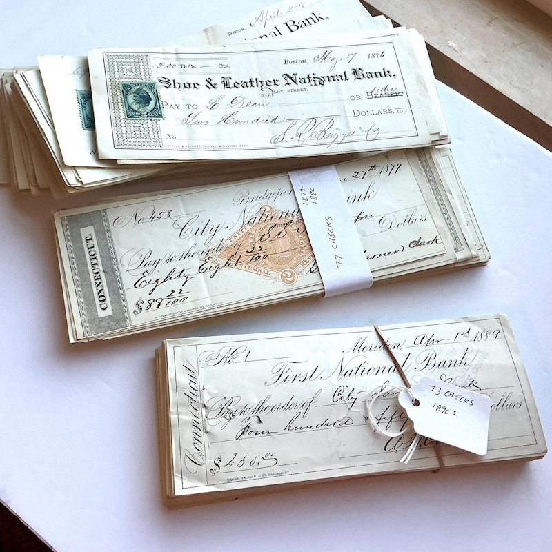 Antique Bank Check - Etsy