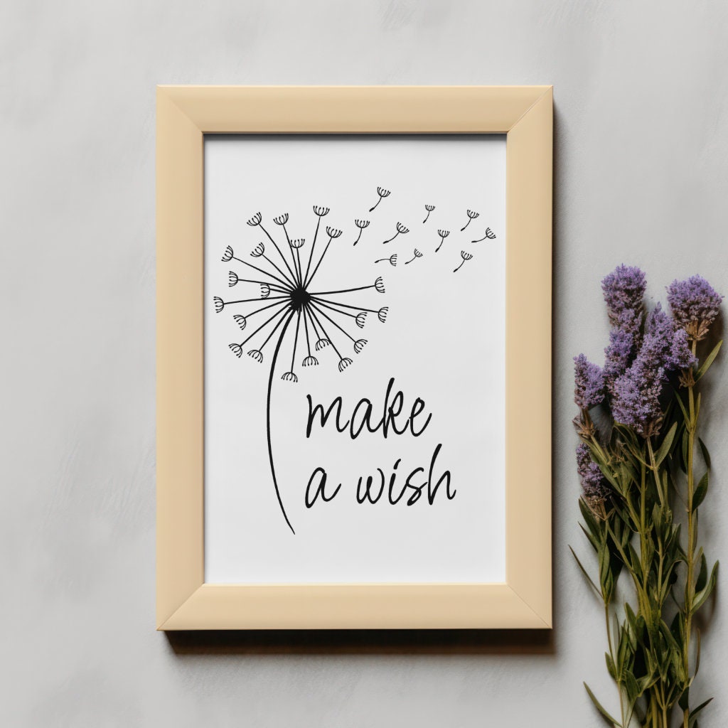 DIGITAL: Make a Wish Dandelion Clock; 4xpdfs 1xpng. High Quality ...