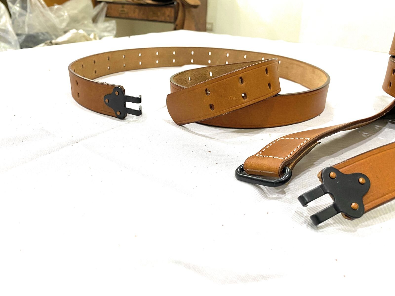 U.S. M1918 BAR Browning Automatic Rifle Sling: Oiled Brown Leather LOT ...
