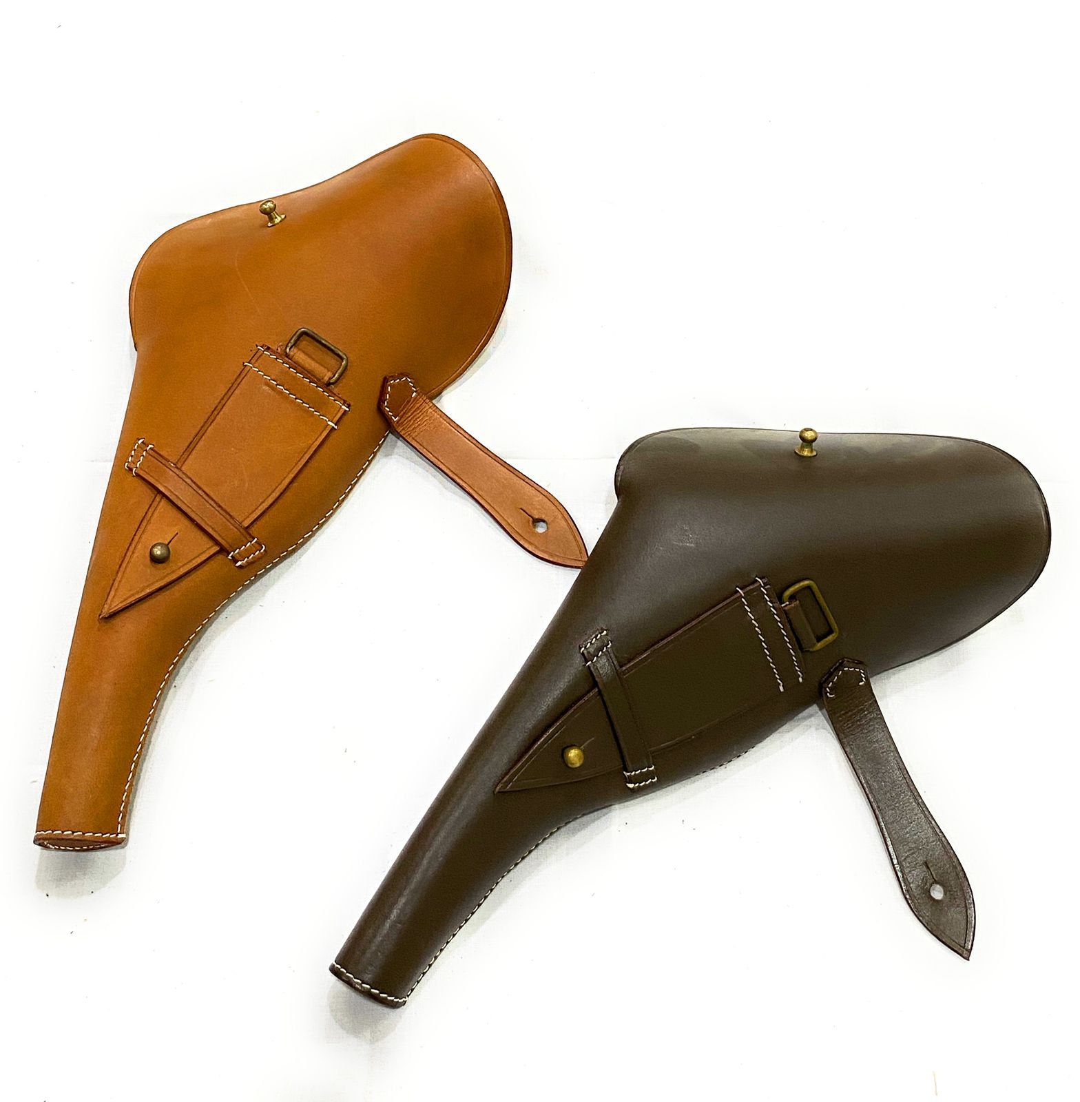 British .455 Webley Revolver LEATHER HOLSTER: single Holster Mid Brown ...