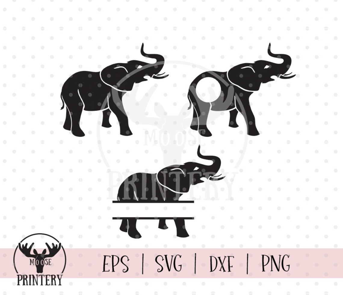 Alabama Elephant Monogram Frame Svg Png Dxf Eps Cut Files for Cricut ...