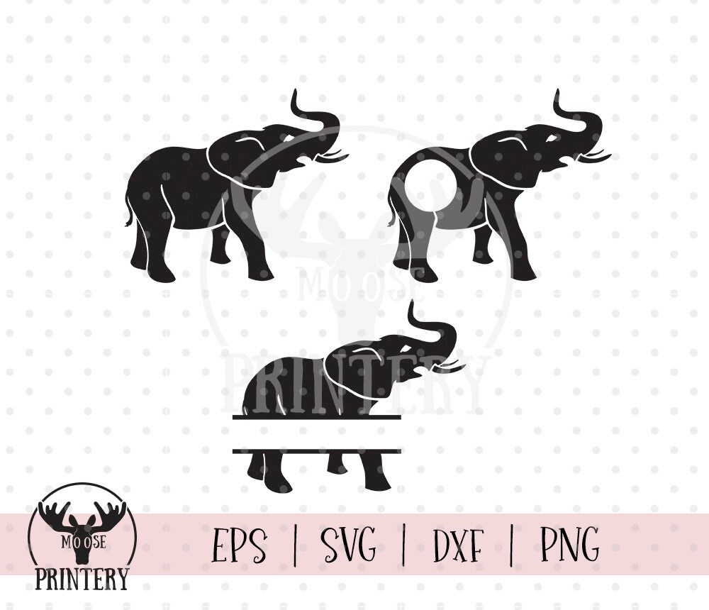 Alabama Elephant Monogram Frame Svg Png Dxf Eps Cut Files for Cricut ...