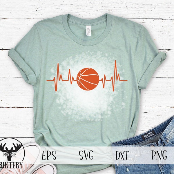 Basketball Heartbeat Svg - Etsy