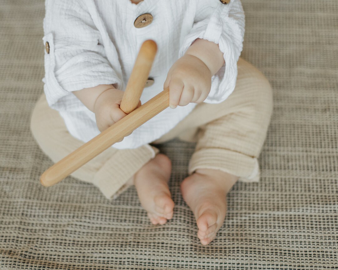 Wooden Rhythm Claves Sticks - Musical Instrument for Kids - Montessori ...