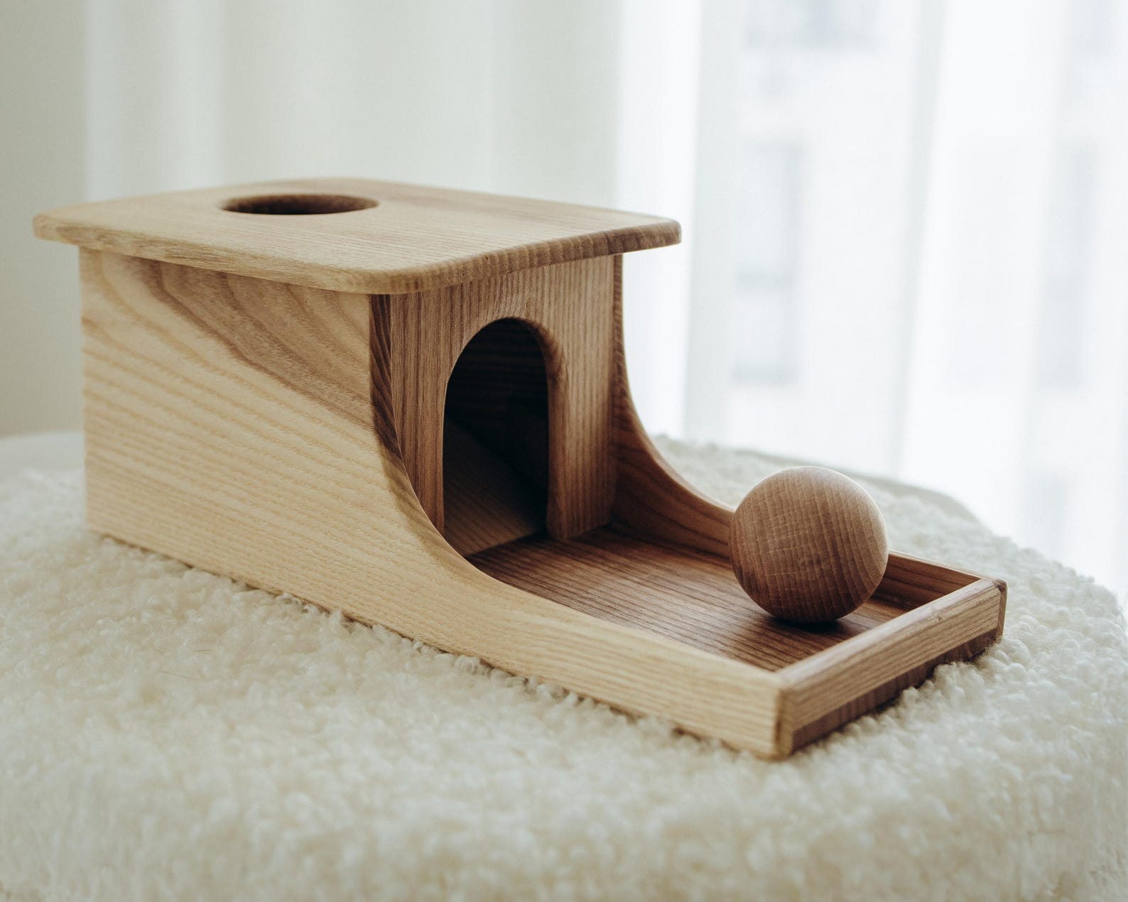 Montessori Object Permanence Box With Tray | Baby First Learning Toy ...