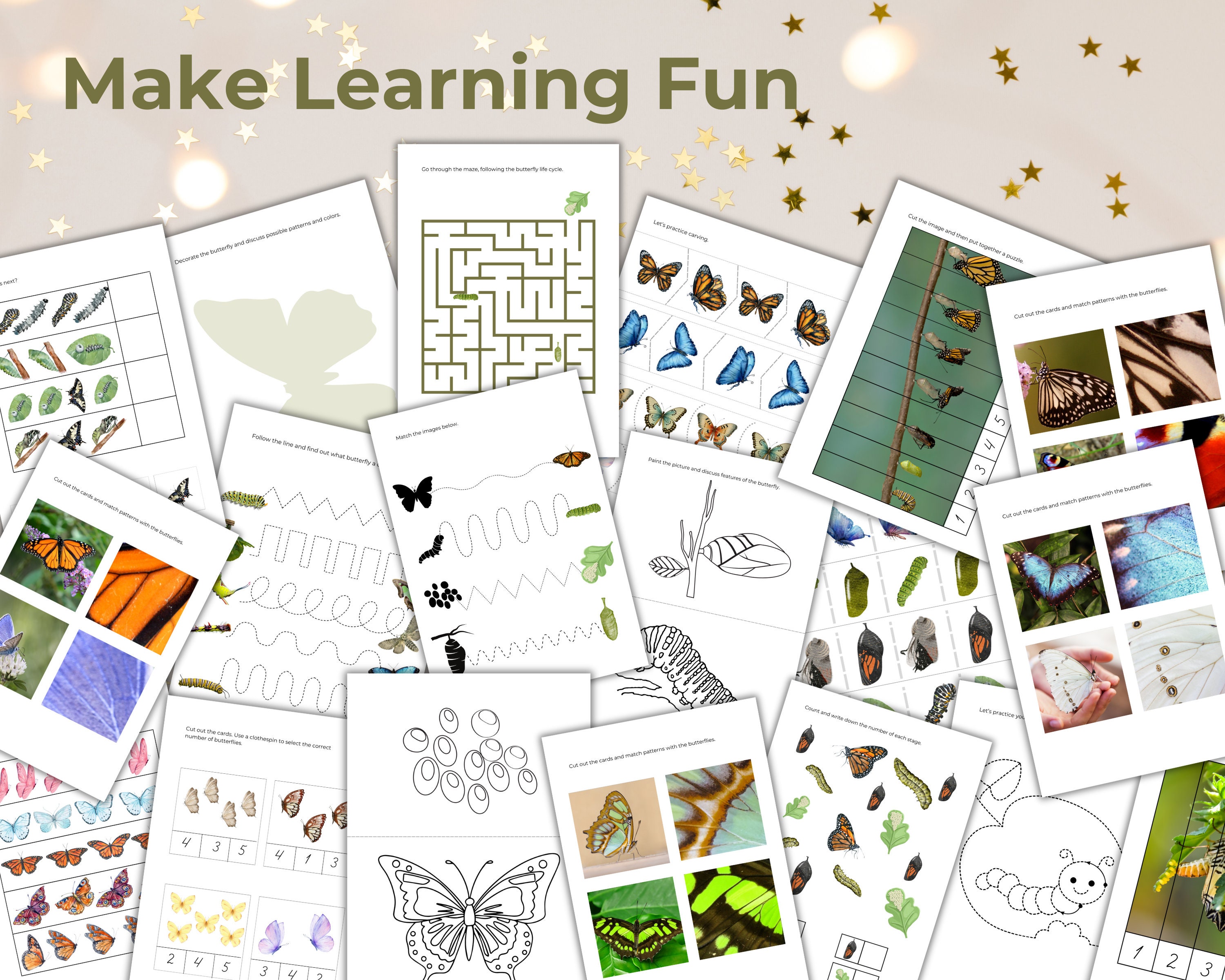 Butterfly Unit Study Life Cycle Homeschool Printables Worksheets ...