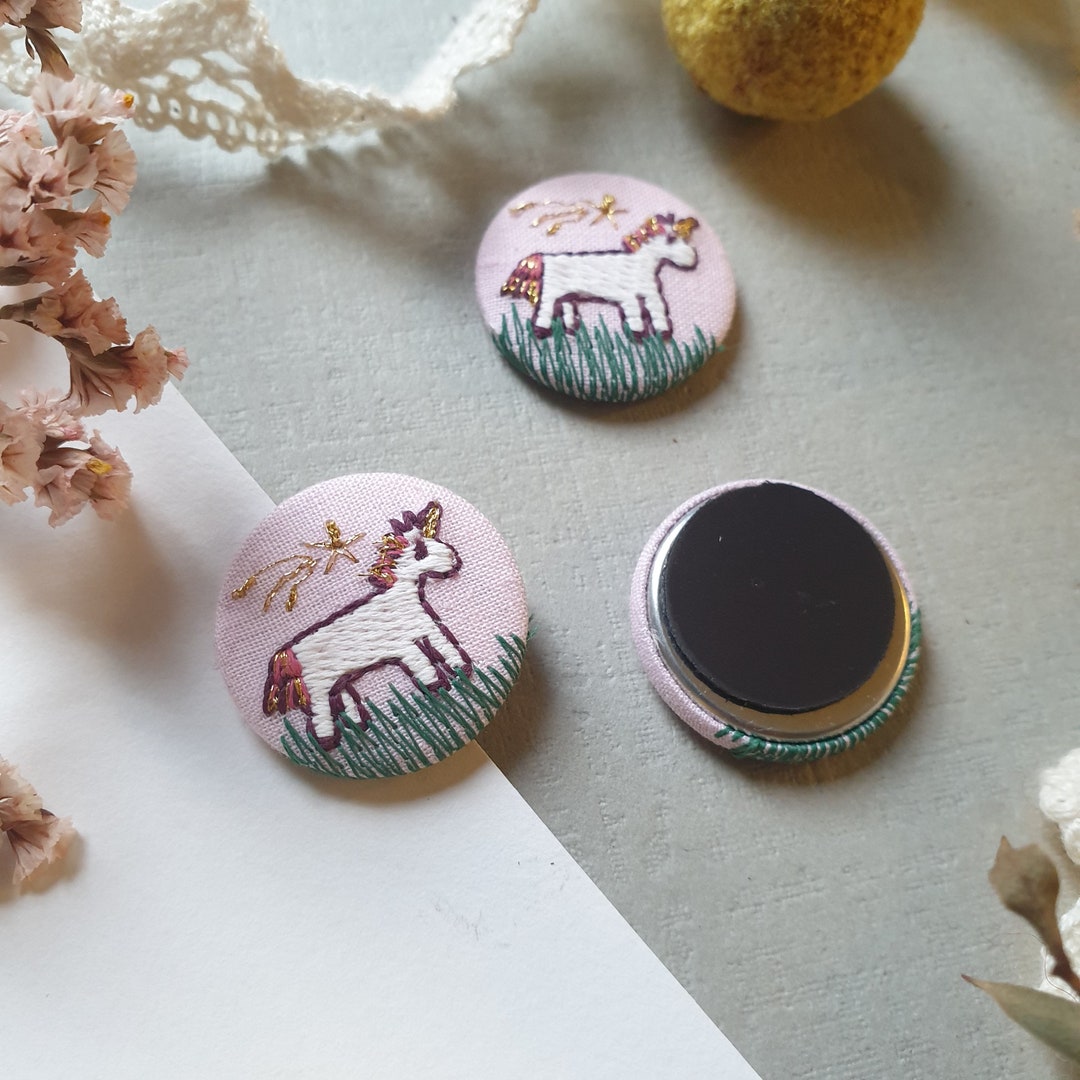 Unicorn Fridge Magnet Cute Animal Embroidery Embroidered Stocking ...