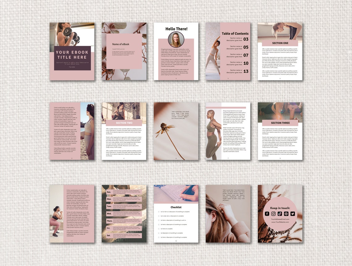 Ebook Template Fitness Ebook Template Canva Lead Magnet - Etsy