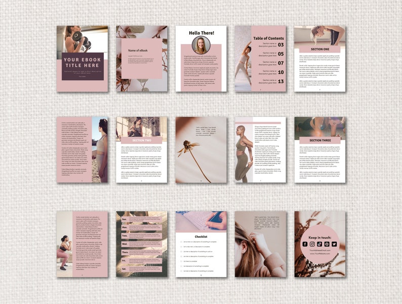 Ebook Template Fitness Ebook Template Canva Lead Magnet - Etsy