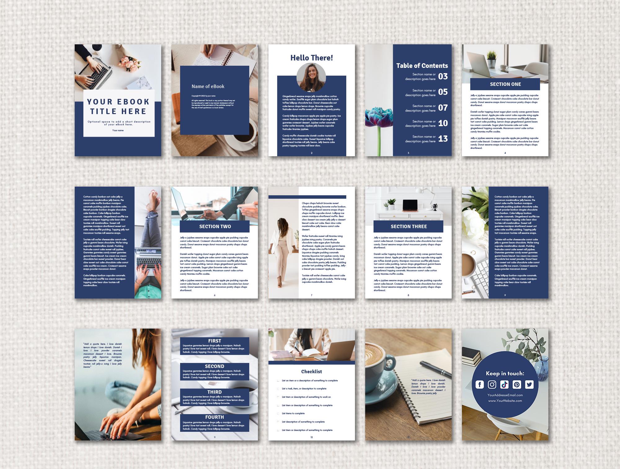 Ebook Template Business Ebook Template Navy Blue Lead Magnet Template ...