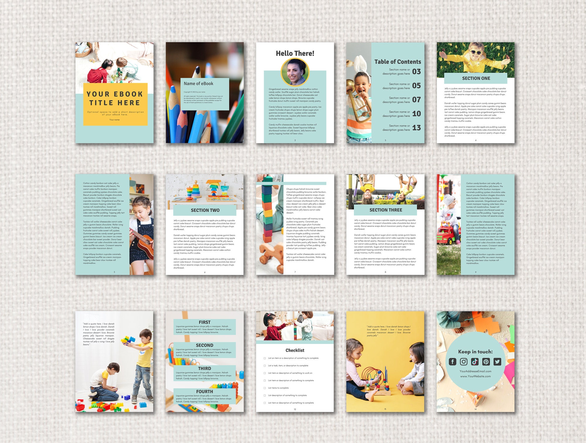 Ebook Template Parenting, Kids Ebook Template Canva, Canva Ebook ...