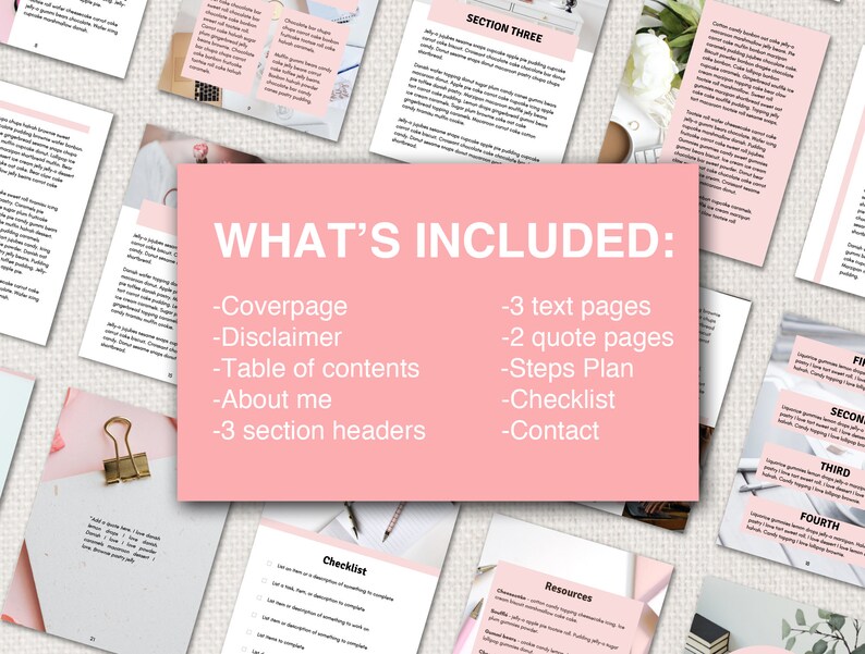 Ebook Template Business, Ebook Template Pink, Lead Magnet Template ...