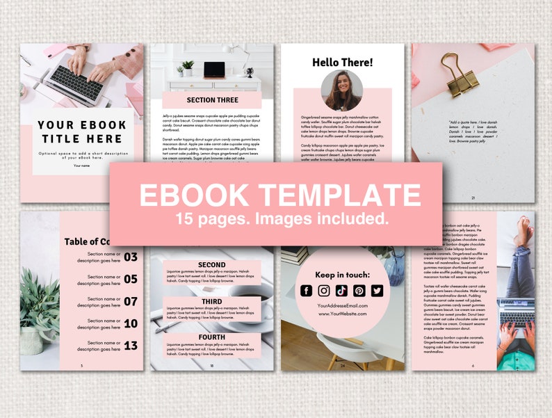 Ebook Template Business, Ebook Template Pink, Lead Magnet Template ...
