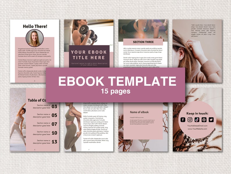 Ebook Template Fitness Ebook Template Canva Lead Magnet - Etsy