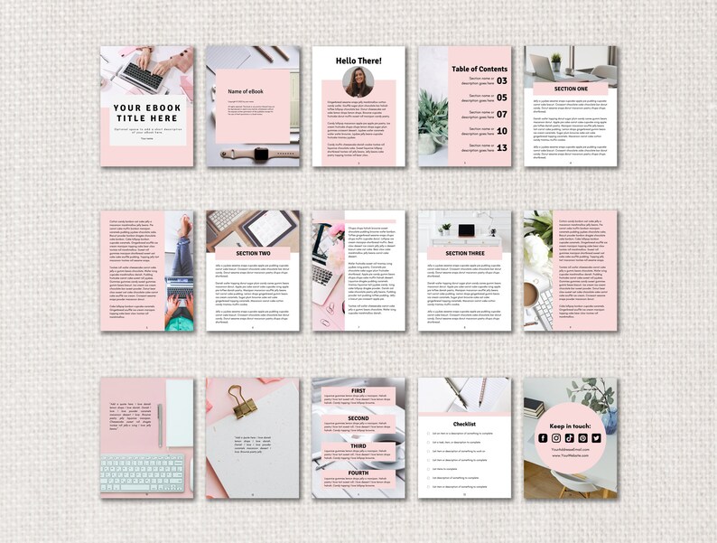 Ebook Template Business Ebook Template Pink Lead Magnet - Etsy