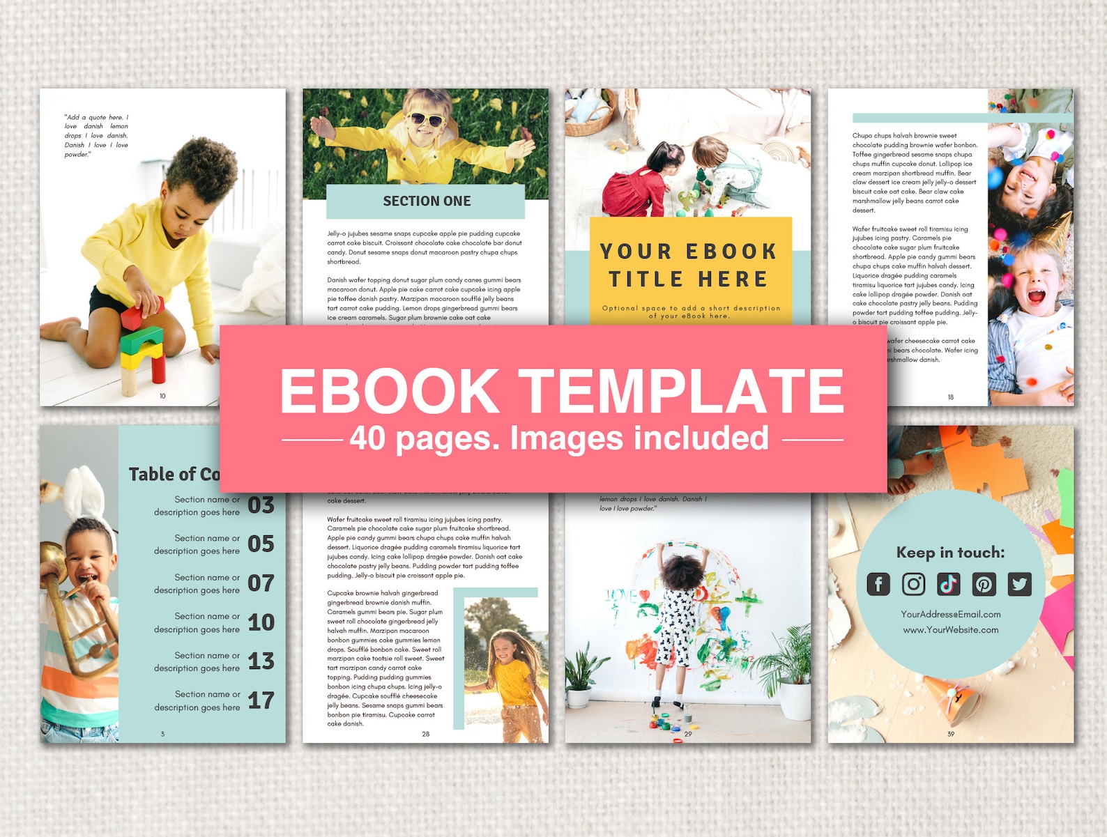 Ebook Template Parenting, Ebook Template Canva, Canva Ebook Template ...