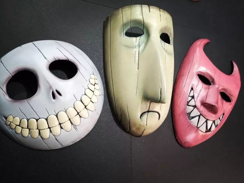 Shock, Lock and Barrel Masks From the Nightmare Before Christmas - Etsy