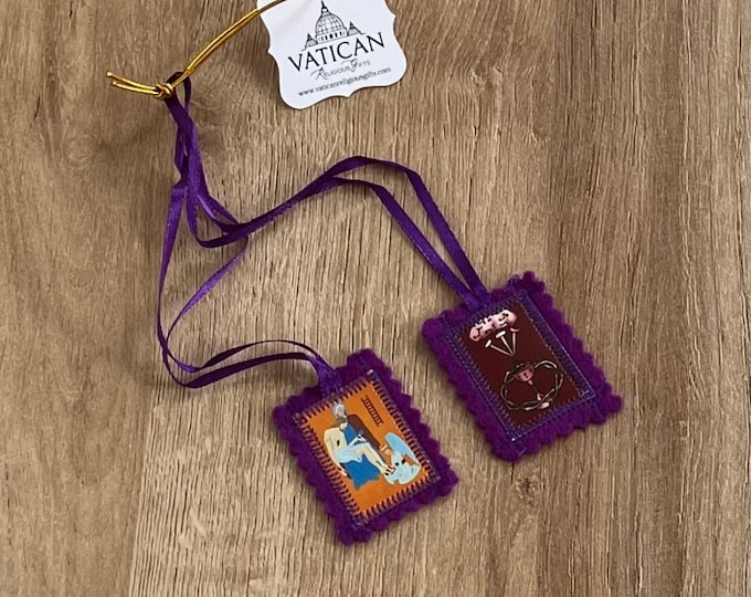 Purple Scapular of Marie Julie Jahenny Catholic Sacramental Necklace ...