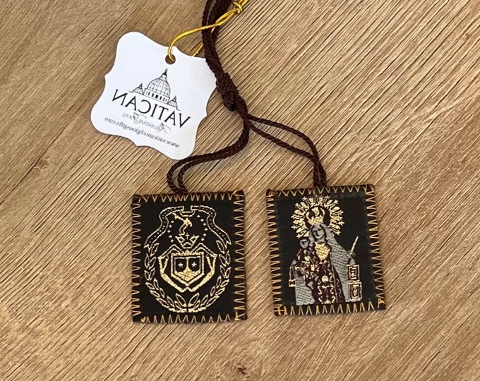 Mt Carmel Brown Scapular Catholic Devotional Necklace for Protection Mt ...