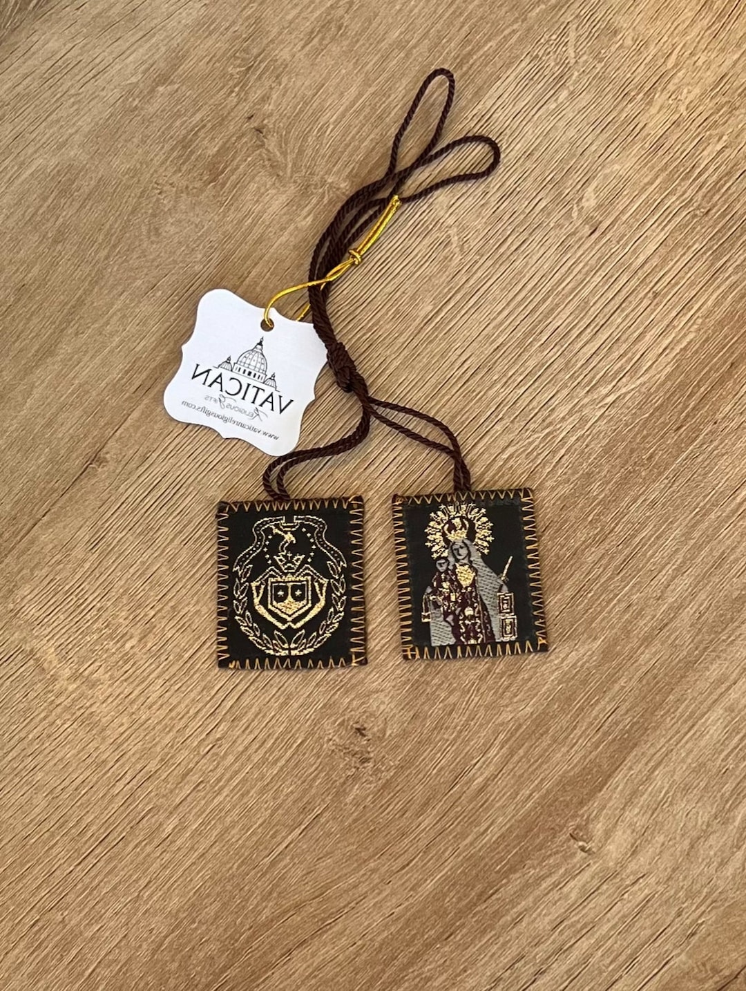 Mt Carmel Brown Scapular Catholic Devotional Necklace for Protection Mt ...