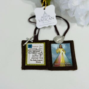 Divine Mercy Scapular With St. Benedict Medal and Cross | Catholic ...