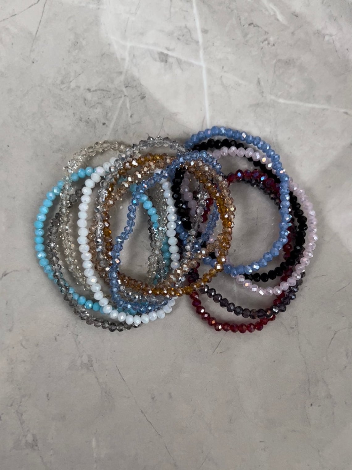 Crystal Stackable Stretch Bracelet Czech Crystal Minimalist - Etsy