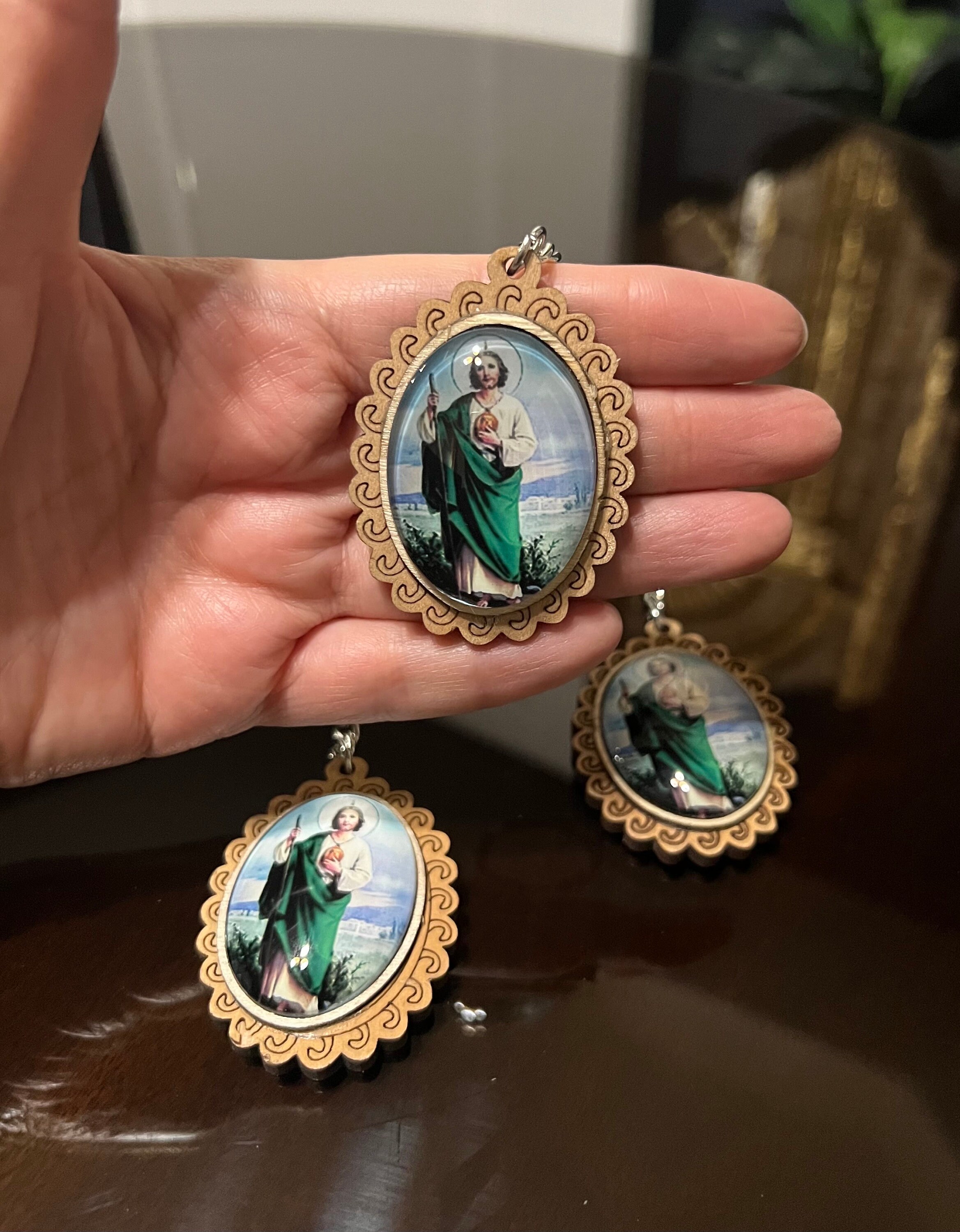 Our Lady of Guadalupe St Jude Wood Religious Keychain Protection Faith ...