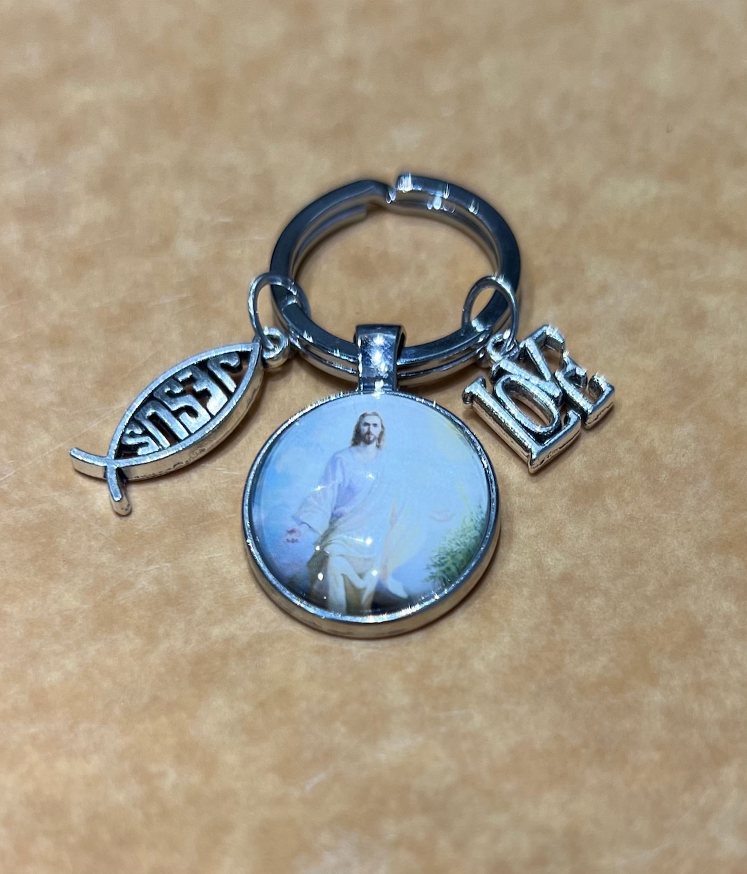 Resurrected Jesus Christ Religious Keychain, Jesus Charm Keychain - Etsy