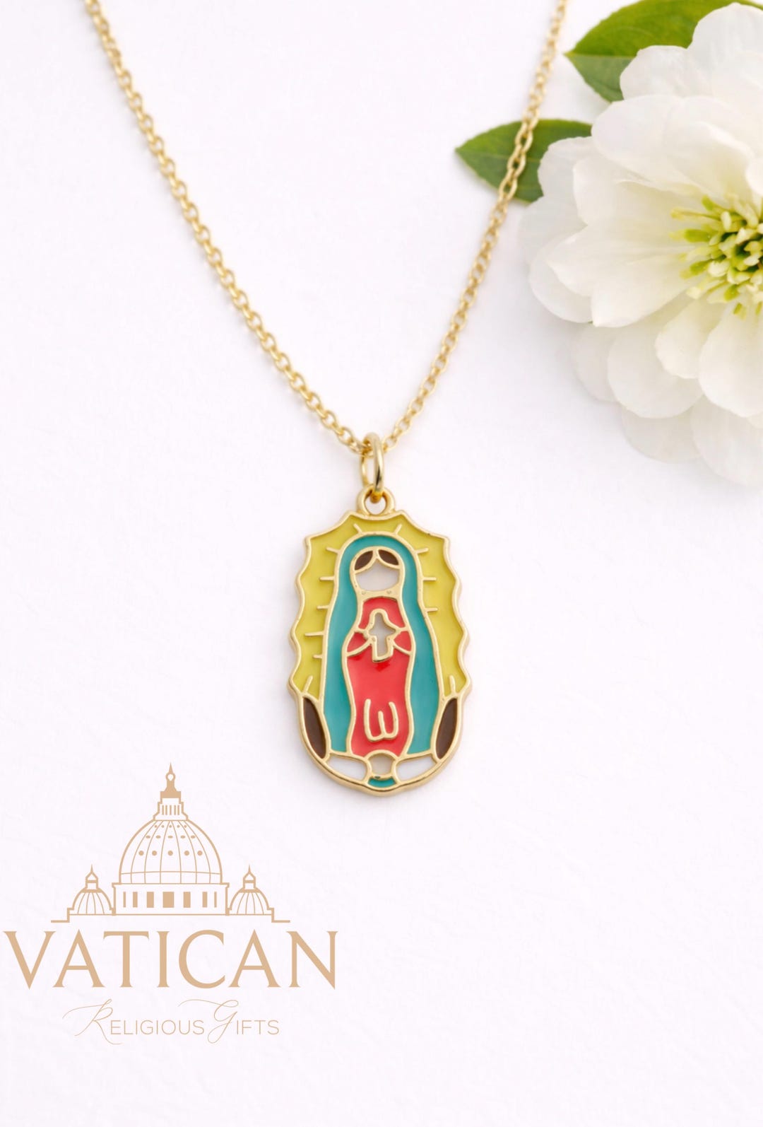 Our Lady of Guadalupe Children’s Necklace – Marian Faith Protection ...
