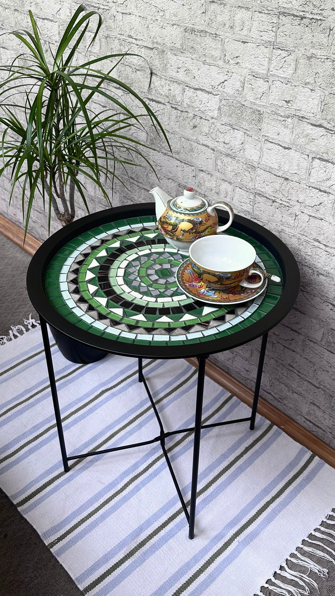 Mosaic Round Coffee/ Bedroom Table, Home Decor, Unique Gift - Etsy