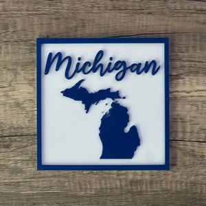 3D Printed Michigan Sign, Great Lakes, State of Michigan - Etsy
